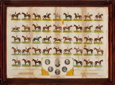 Lithograph; Melbourne Cup Winners 1861-1902 - Australian Racing Museum