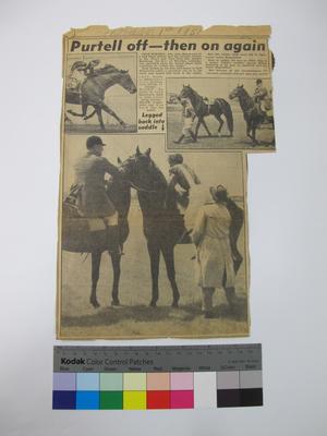 Newspaper Clipping: Jack Purtell - Australian Racing Museum