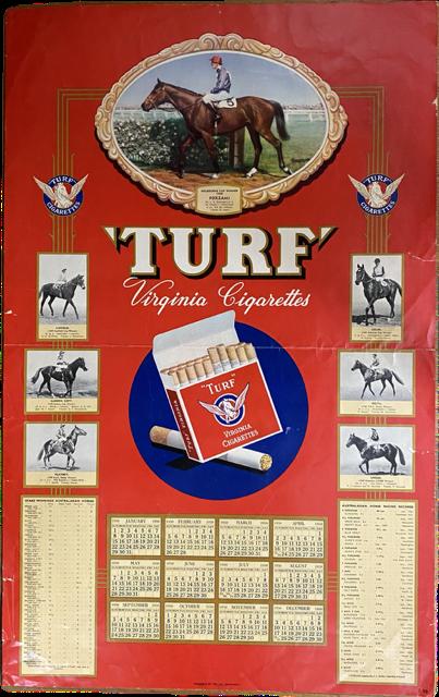 Calendar; Turf Cigarettes, 1950 - Australian Racing Museum
