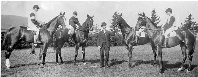 Photograph; James Scobie with 1900 winners - Australian Racing Museum