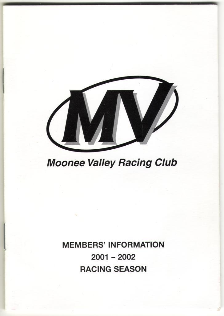 Booklet; Moonee Valley Racing Club, Members' Information, 2001 - 2002 ...