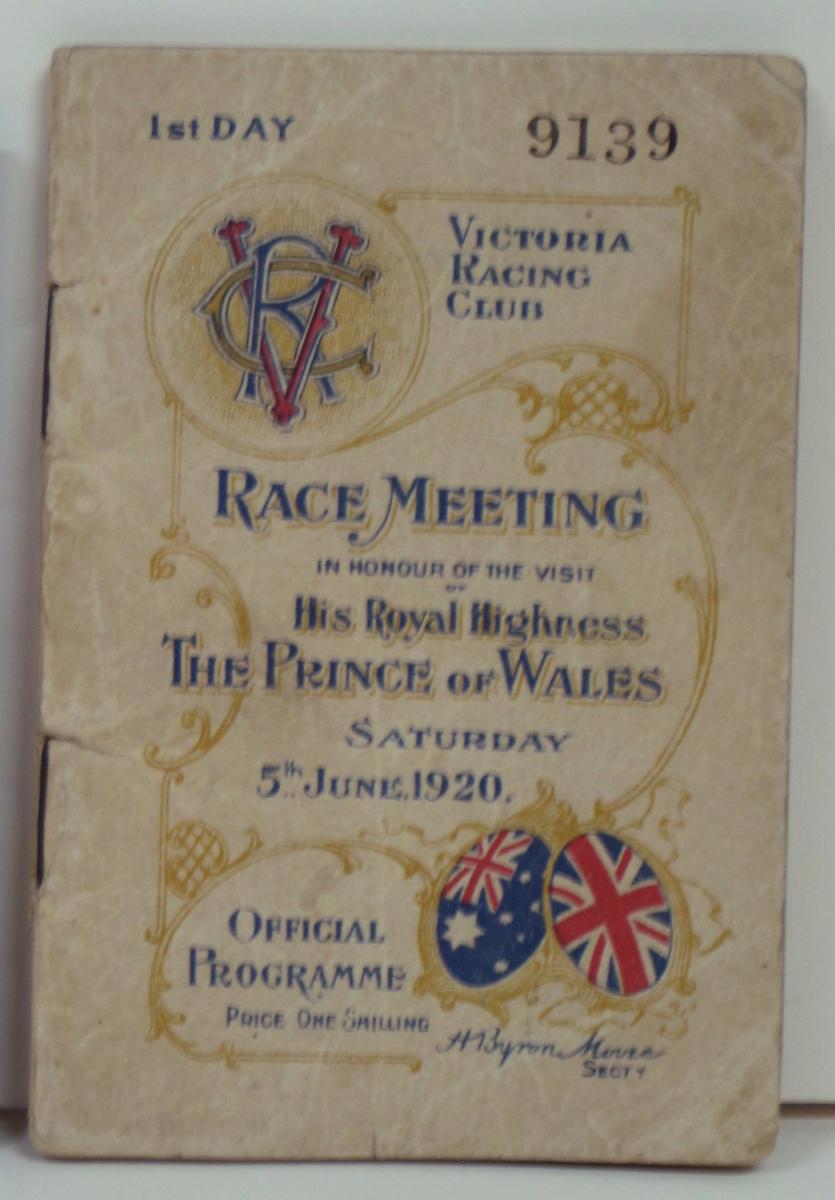 Racebook; Victoria Racing Club, In Honour of the Visit of His Royal ...